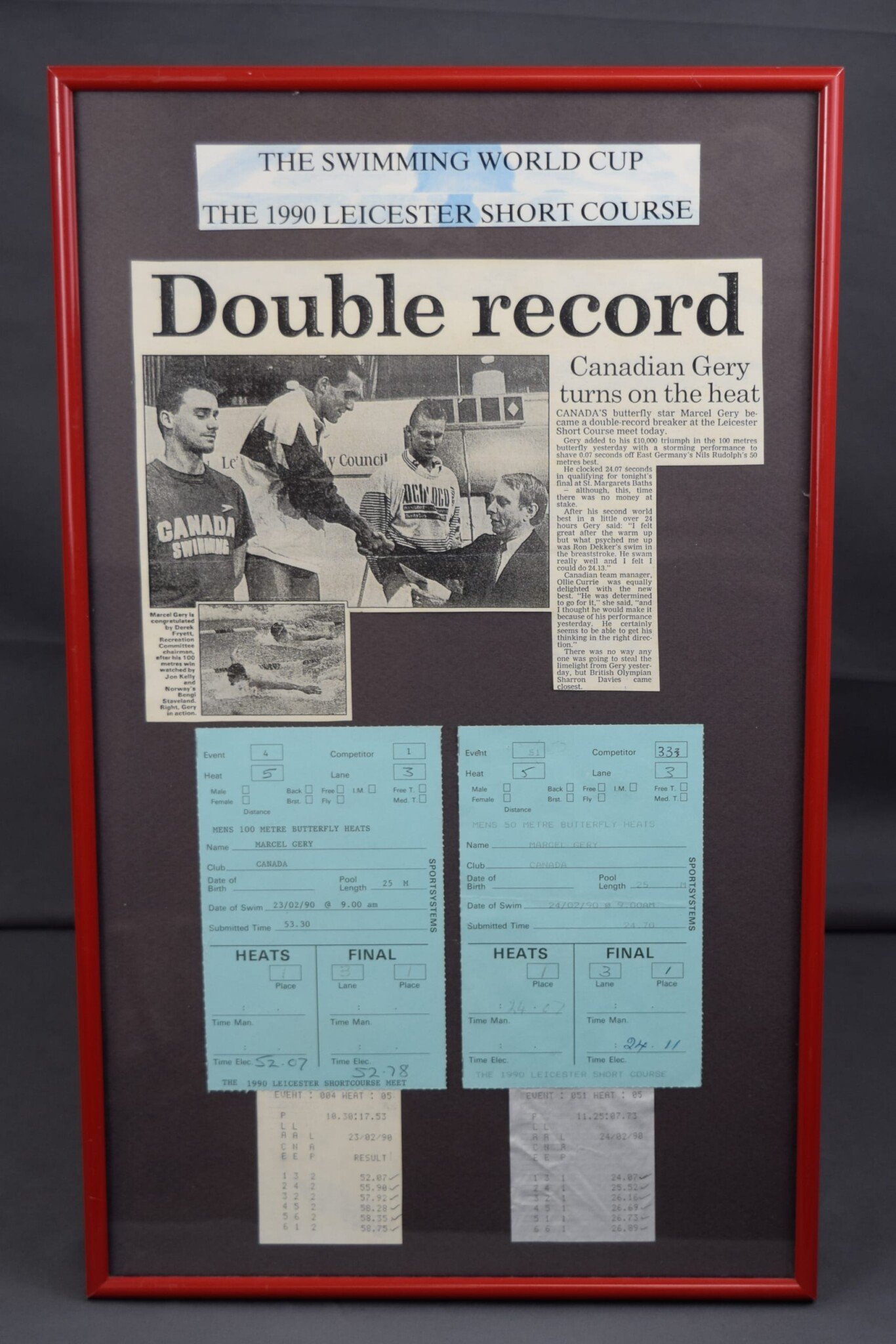 1990 World Record Set, 100m Butterfly Short Course - Aurora Sports Hall ...